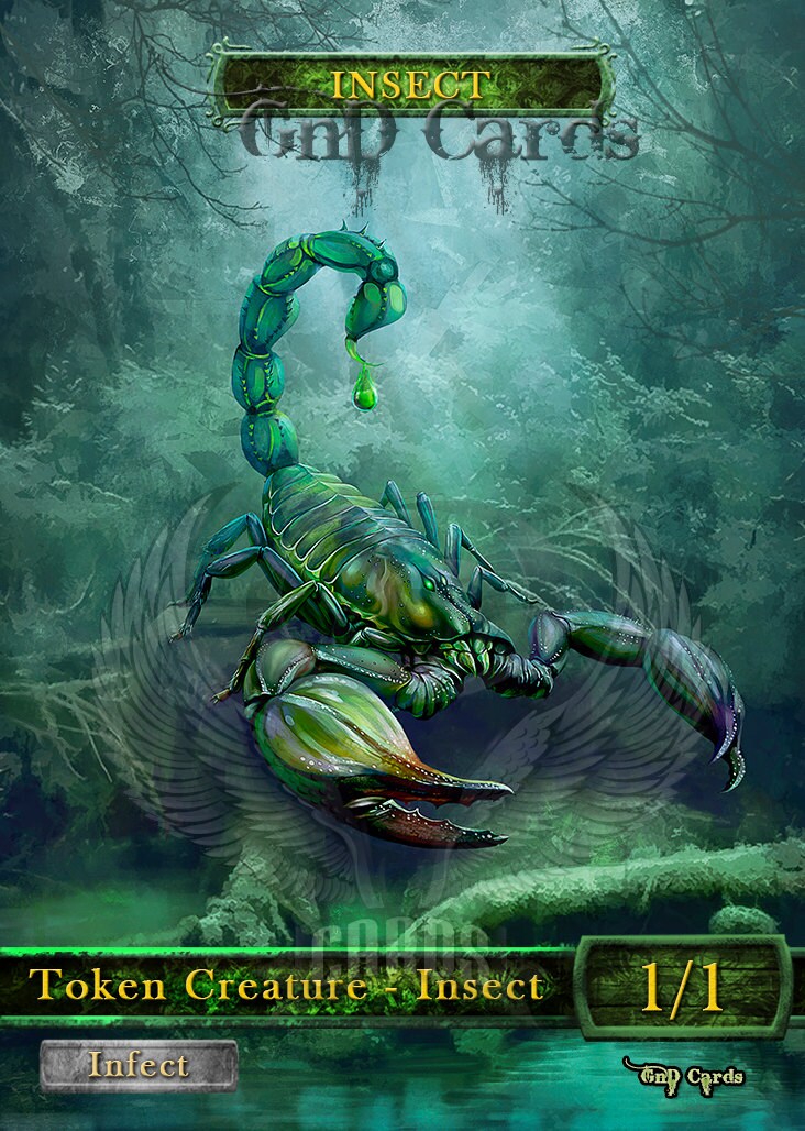 3x Insect 4 Infect Custom Altered Tokens MTG