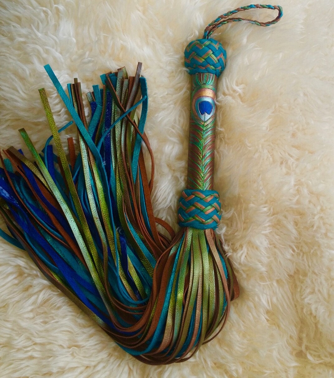 Peacock Flogger BDSM Leather Flogger leather fetish BDSM