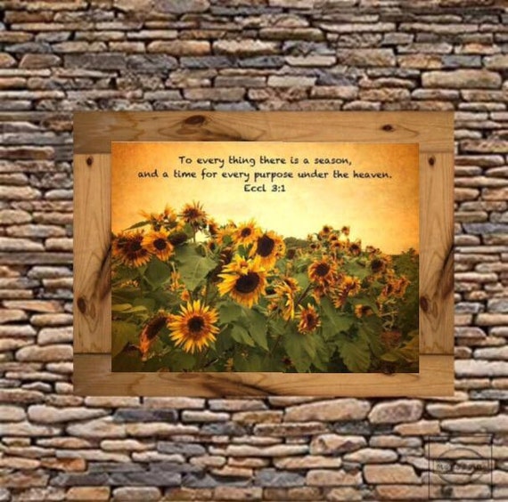 Sunflower Sign - Sunflower Picture Bible Verse - Ecclesiastes 3:1 Bible ...