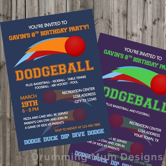 Dodgeball Invitation Printable