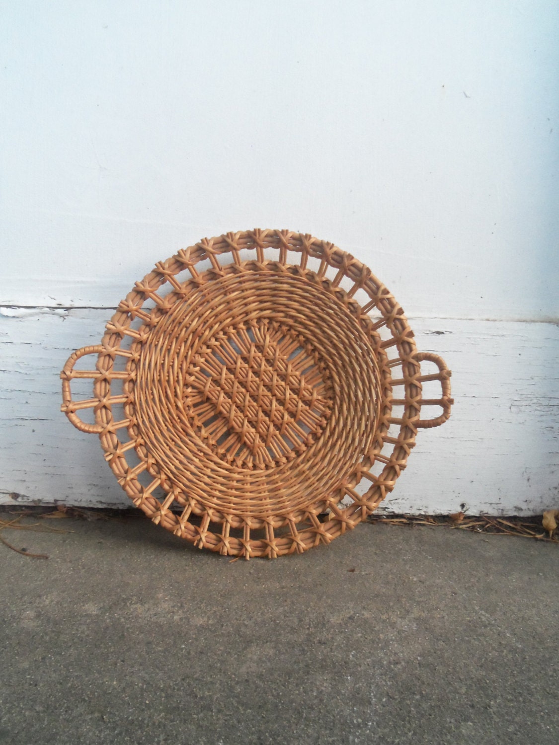 Vintage Shallow Wicker Basket – Haute Juice