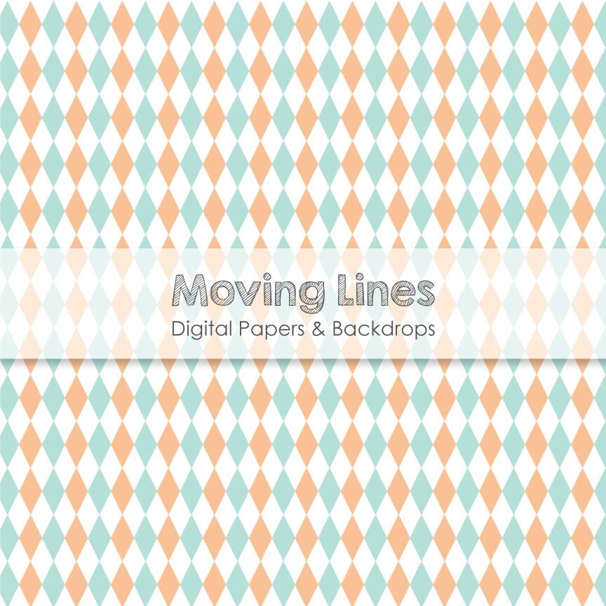 Geometric Digital Papers Triangles Boy and Girl by MovingLines