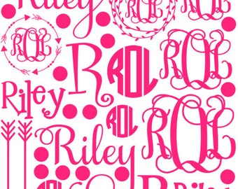 Rocking Chair Monogram Decals Set of 2