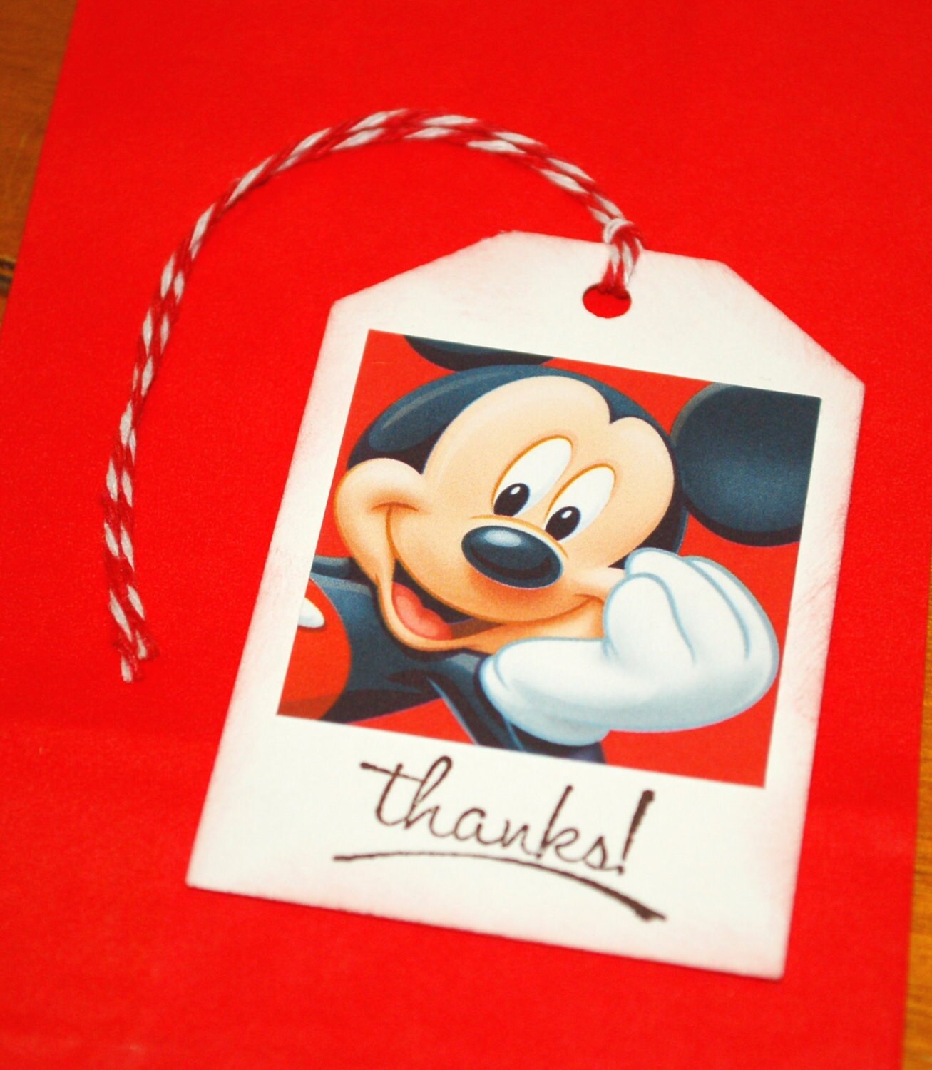 Mickey Mouse Favor Tag Gift Tag Goodie Bag Minnie Mickey and