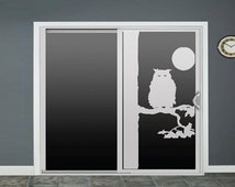 SALE Owl Tree Glass Door Decals Sliding Door Decal Door Stickers Window ...