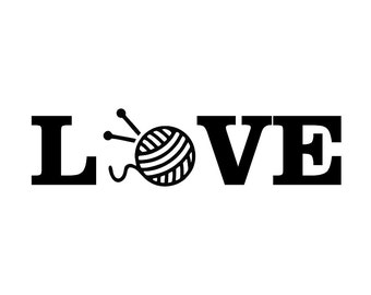 Knitting vinyl decal | Etsy