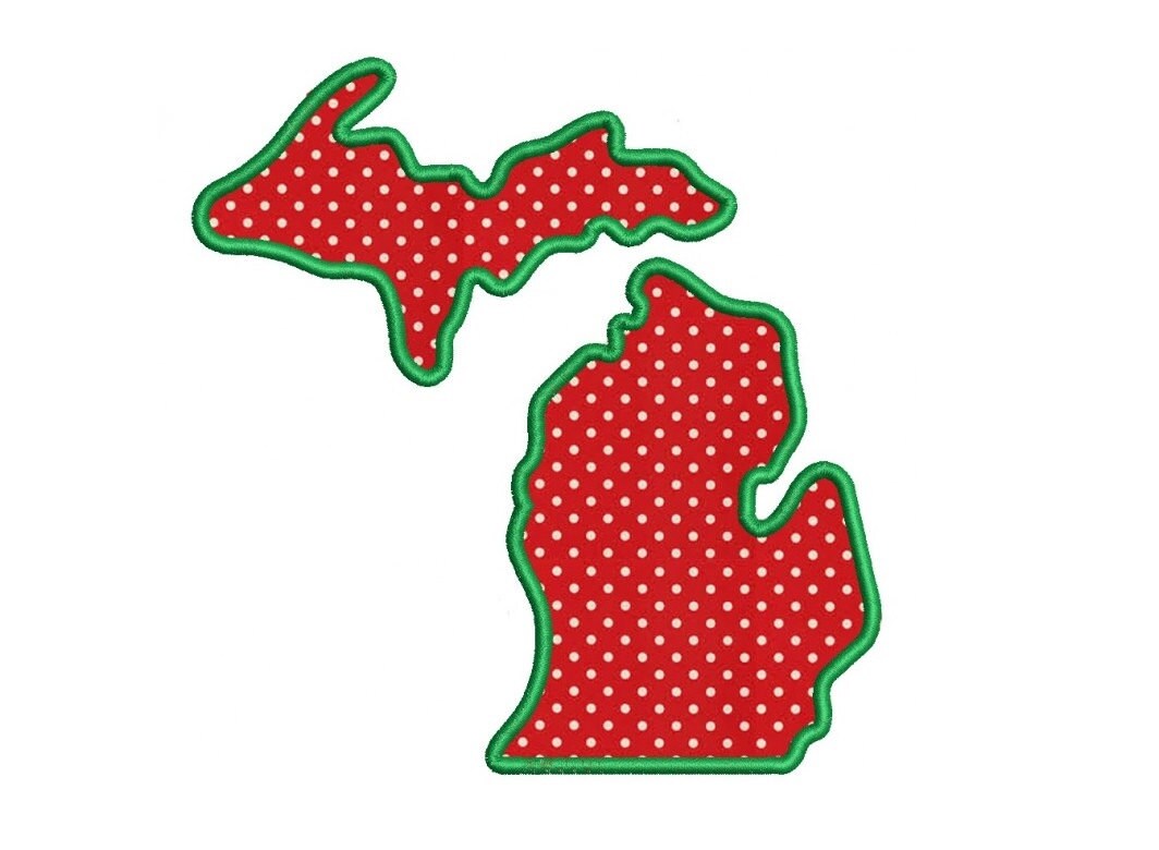 Michigan Applique Machine Embroidery Digitized State Design