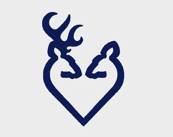 Buck and doe heart | Etsy