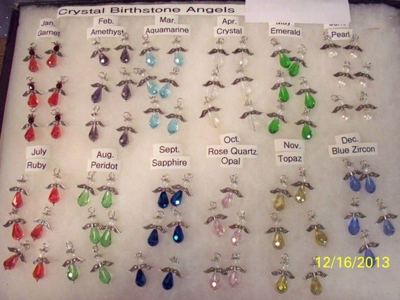 Crystal Birthstone Angel Charm Pendant All by GiftsfromtheNotch