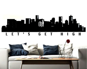 Cityscape wall decal | Etsy