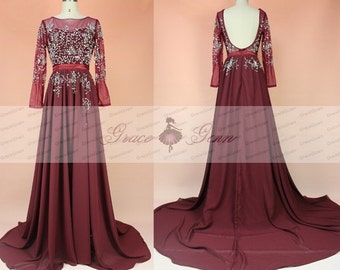 Wine color dress | Etsy