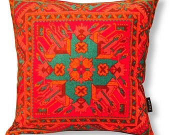 Red velvet cushion | Etsy