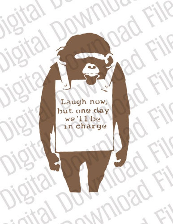Vector Stencil Graphic DD117 Banksy Monkey DIGITAL