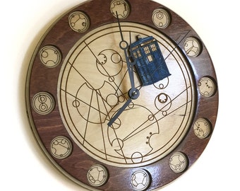 Wooden Chrono Trigger clock with swinging pendulum