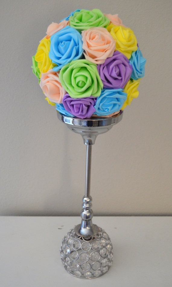 PASTEL COLORS Flower Ball RAINBOW Flower Ball Pomander