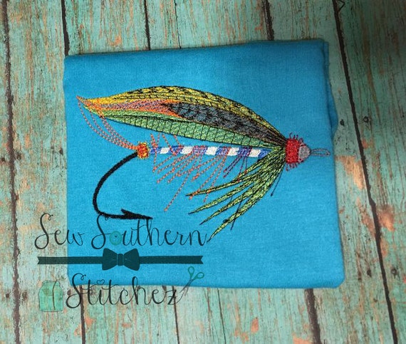 Feathered Fishing Lure Embroidery Design Quick Stitch