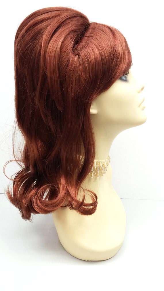 Long 17 inch Red Beehive Costume Wig. Peg Bundy Style Wig