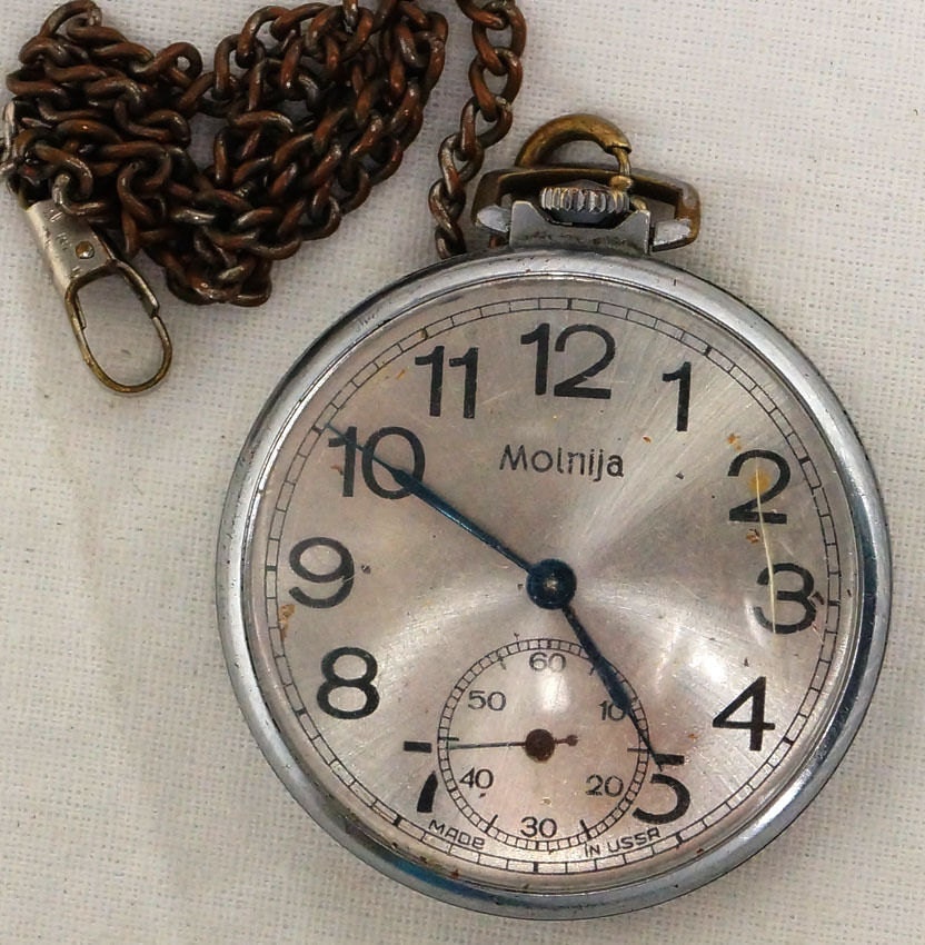 VINTAGE old Russian Soviet pocket watch MOLNIJA 3602 very rare – Haute ...