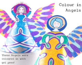 Angel Art paper decorations male and female by AnomalyParkDigital
