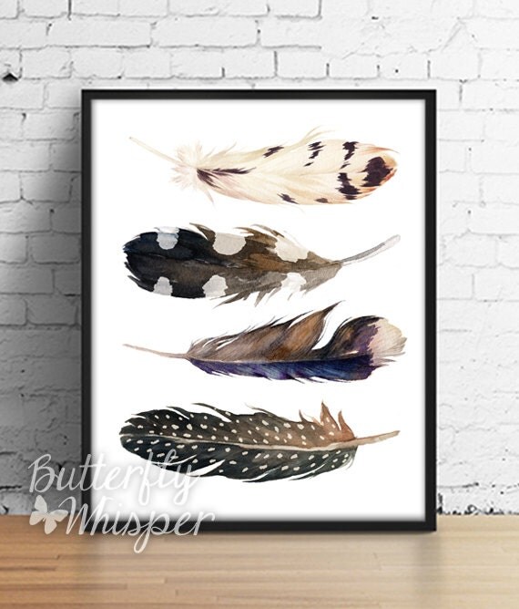Boho printable Feathers printable Bohemian by ButterflyWhisper