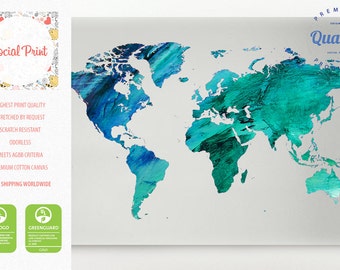 World map canvas | Etsy