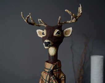 Paper mache deer | Etsy