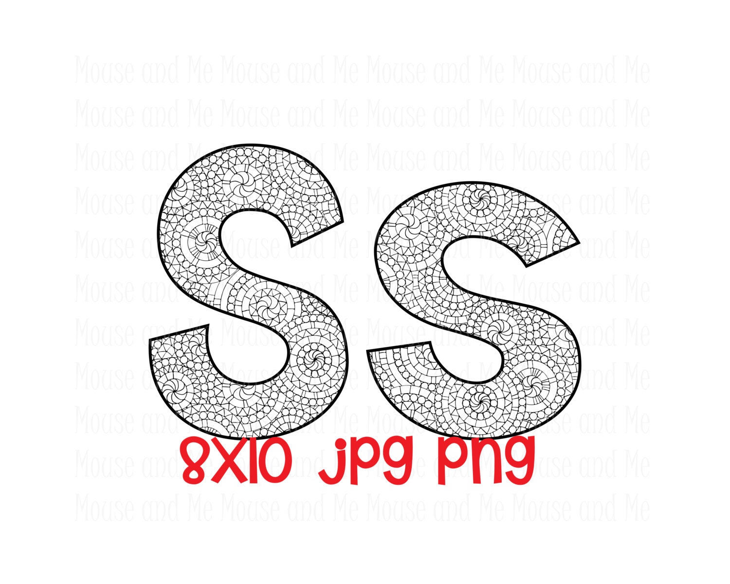 Letter S s BOTH Uppercase and Lowercase separate files