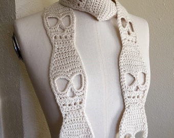 Items similar to Cute Crochet Skull Scarf in Hot Pink on Etsy