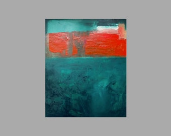 Teal abstract art | Etsy