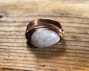 Angelite ring | Etsy