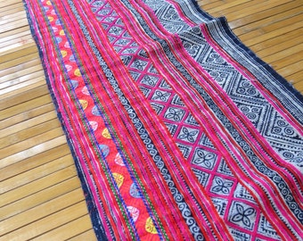 Handwoven Hmong Hemp Vintage Batik fabric by tribalcollection