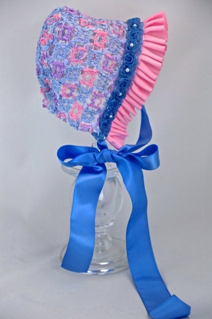 The Kelly Ann Pink and Blue Baby Girl Easter Bonnet – lafleurbonnetsblog