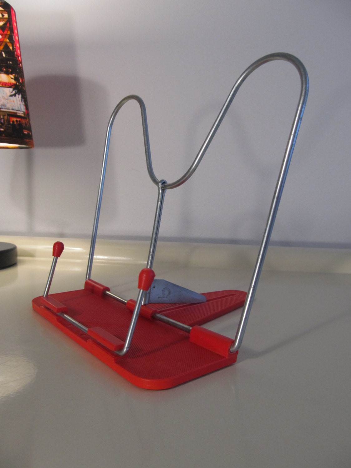 Vintage Plastic Book Holder Book Stand Holder Recipe Card Holder in Red ...