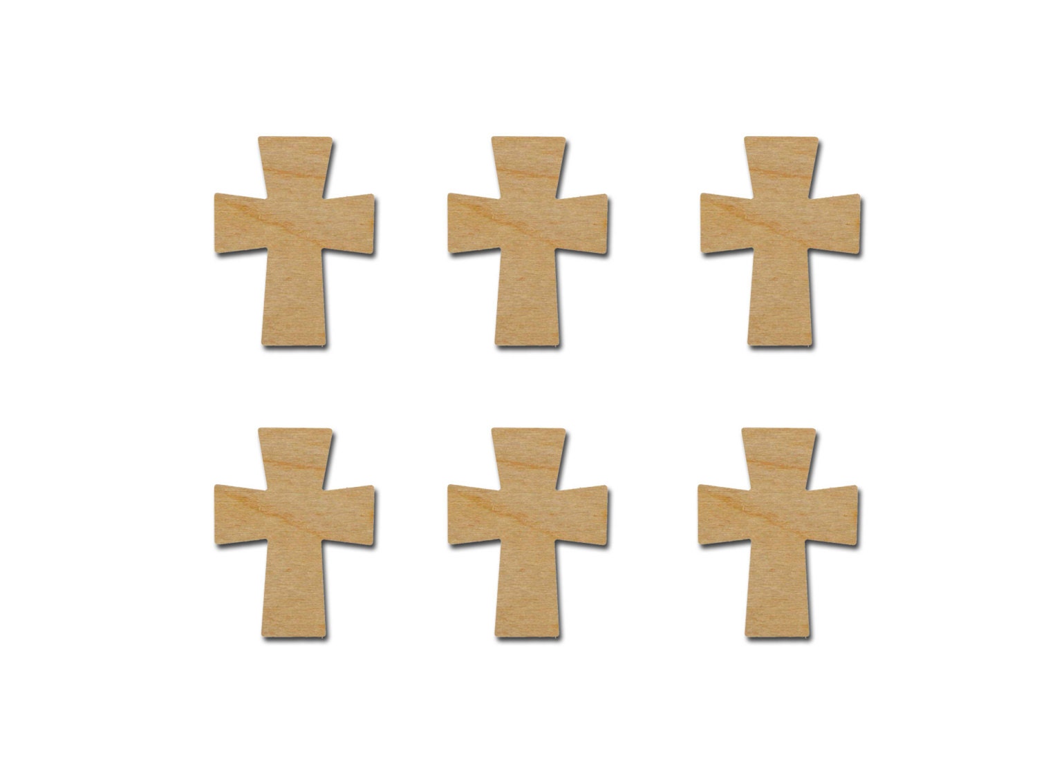 Wood Crosses Unfinished Mini Craft Cross Cut Outs Wooden 6pcs