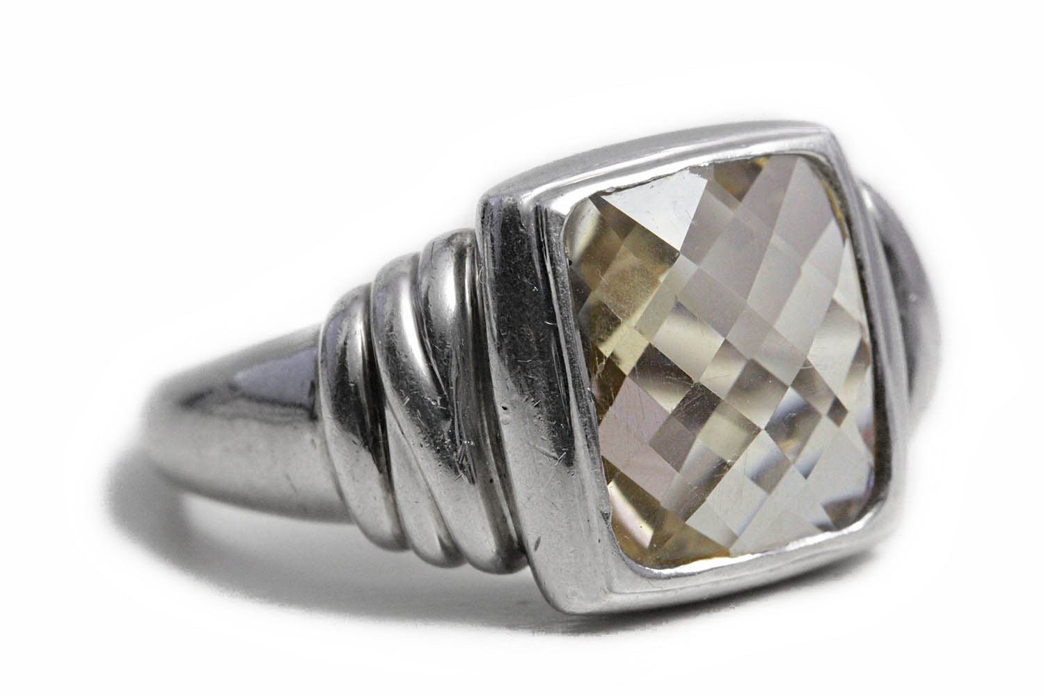 Ring Citrine Silver 925 square faceted gem gemstone – Haute Juice