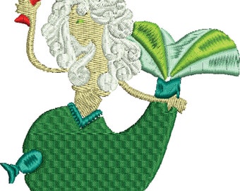 Mermaid embroidery | Etsy