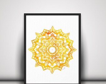Watercolor mandala | Etsy