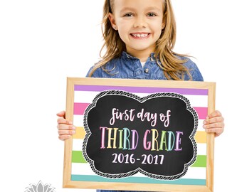 Kindergarten School Sign Printable First Day of by SwankyDesignCo
