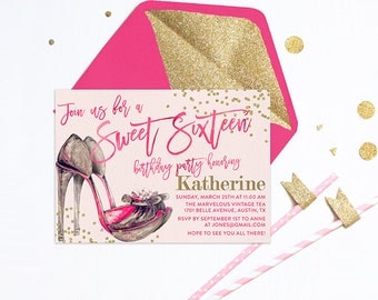 Unique high heel invitation related items | Etsy