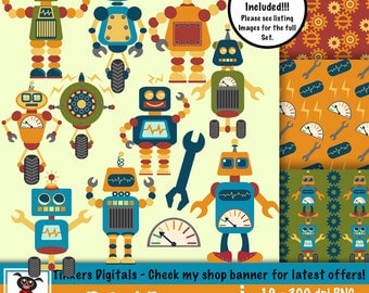 Robots clipart | Etsy