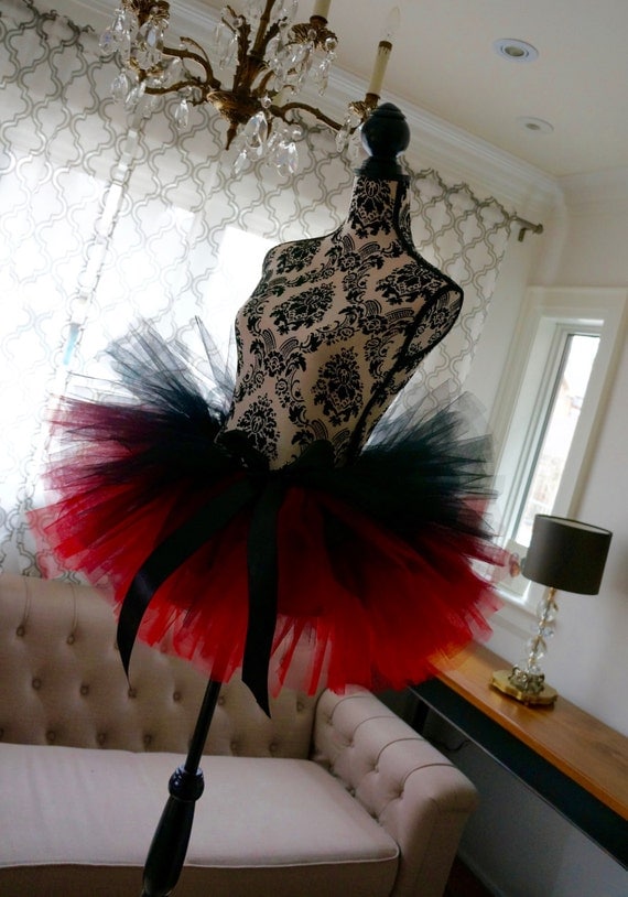 Adult Tutu Black and Red Tutu Halloween Tutu Goth Tutu
