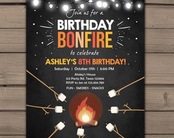 Campfire invitation | Etsy