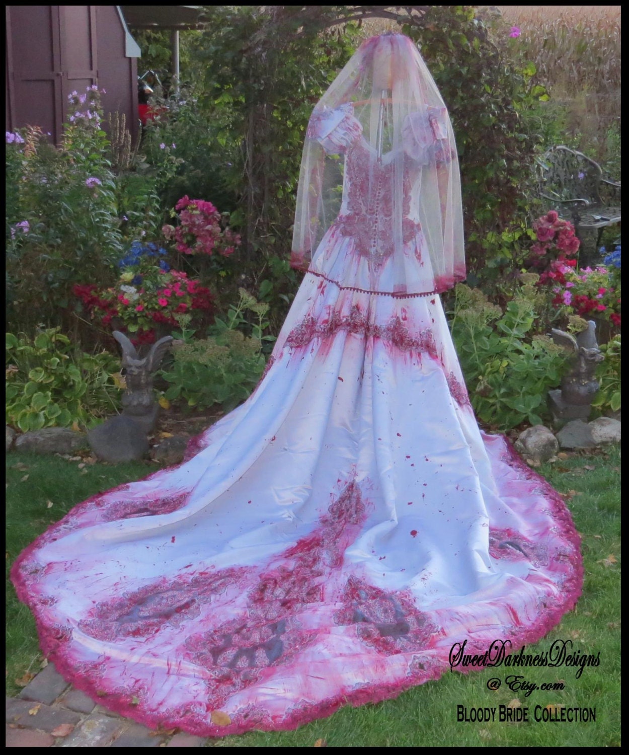 Vampire Costume Bloody Bride Zombie Bride of Frankenstein