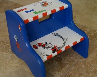hand painted step stool child's painted step by babydreamdecor
