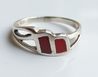 Black Enamel Ring Black Siam Ring Siam Ring Silver Twist