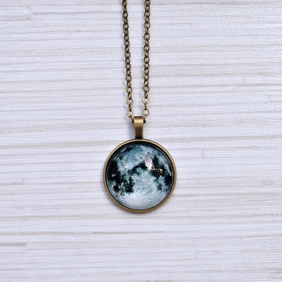Items similar to Full moon Necklace - Moon pendant - Valentines day ...
