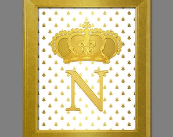 Letter n with crown | Etsy