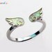 Angel Wing Ring 925 Sterling Silver & White Fire Opal