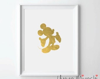 Gold mickey mouse | Etsy