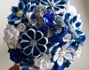 Unique royal blue bouquet related items | Etsy